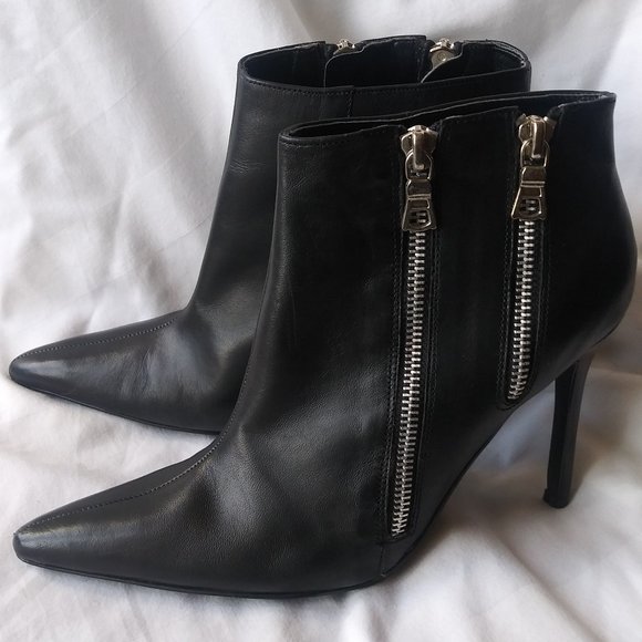 Colin Stuart | Shoes | Colin Stuart Black Leather Stiletto Ankle ...